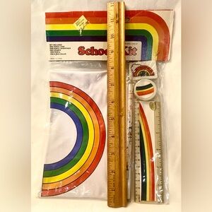 No Brand | Office | Vintage School Kit Rainbows Pencil Bag Ruler More ...